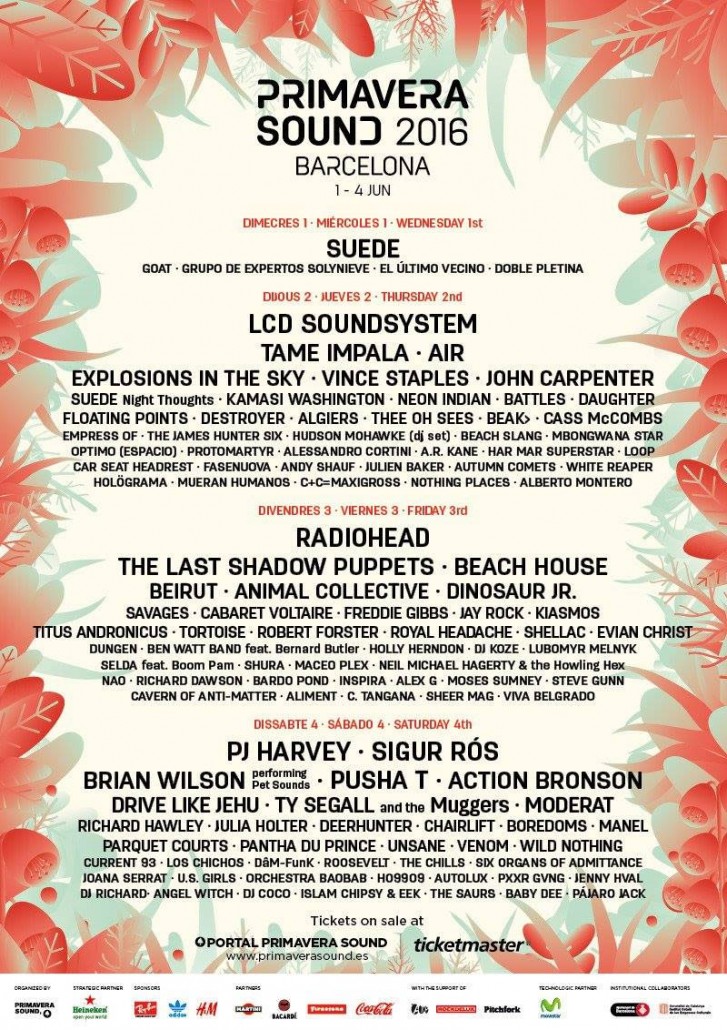 Primavera Sound 2016 Lineup Complete. Get Tickets now!